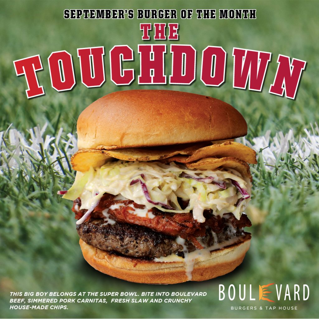 Client Boulevard Burgers & Tap House Unveils “The Touchdown Burger ...